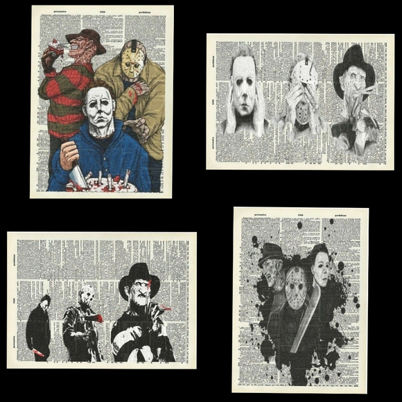 Other | Horror Movie Lovers Dictionary Book Page Art | Poshmark